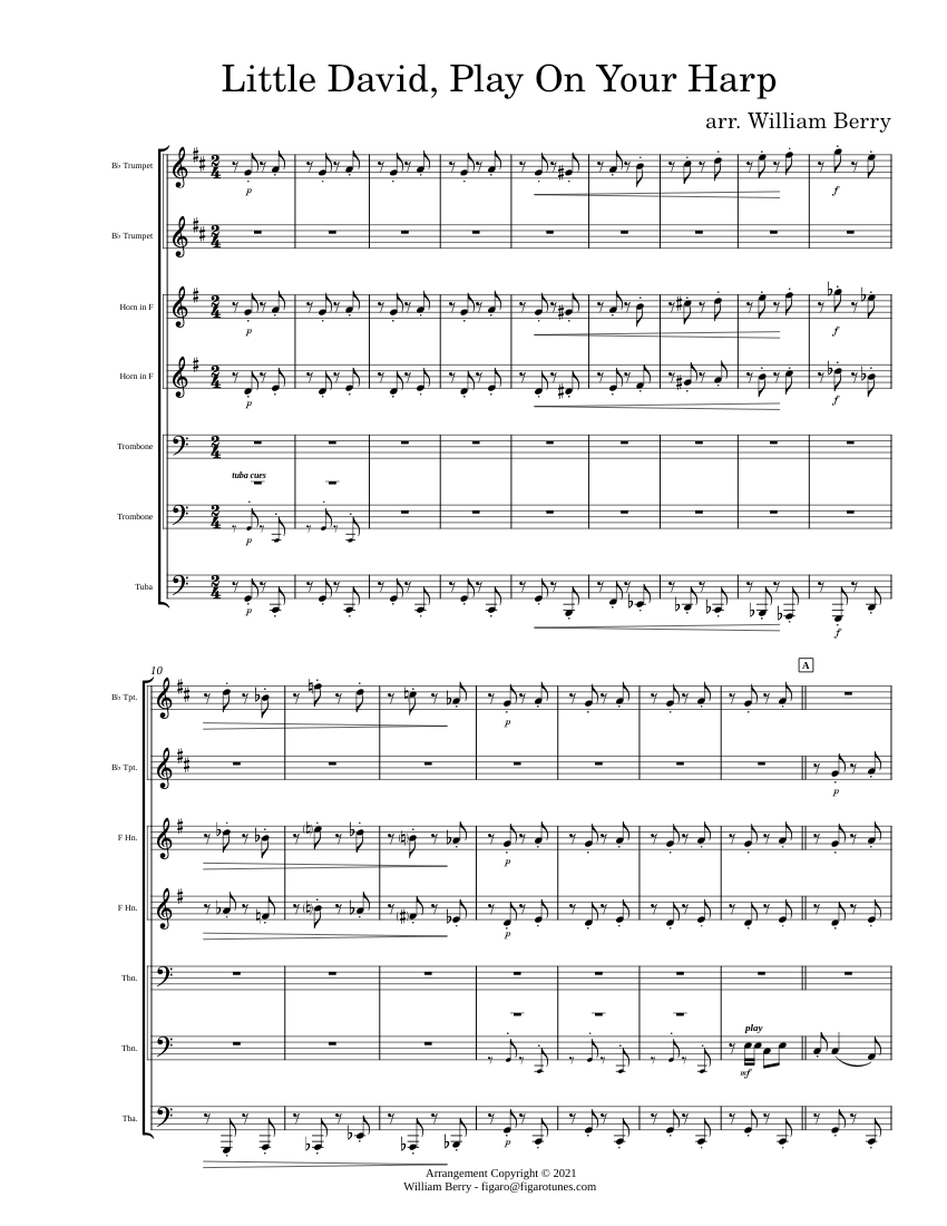 Little David, Play On Your Harp – Traditional Spiritual Sheet music for ...
