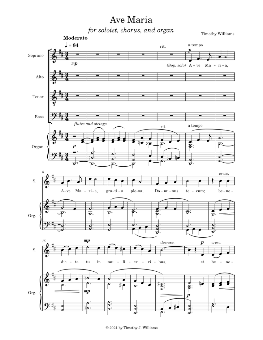 "Ave Maria" Sheet music for Soprano, Alto, Tenor, Bass voice & more ...