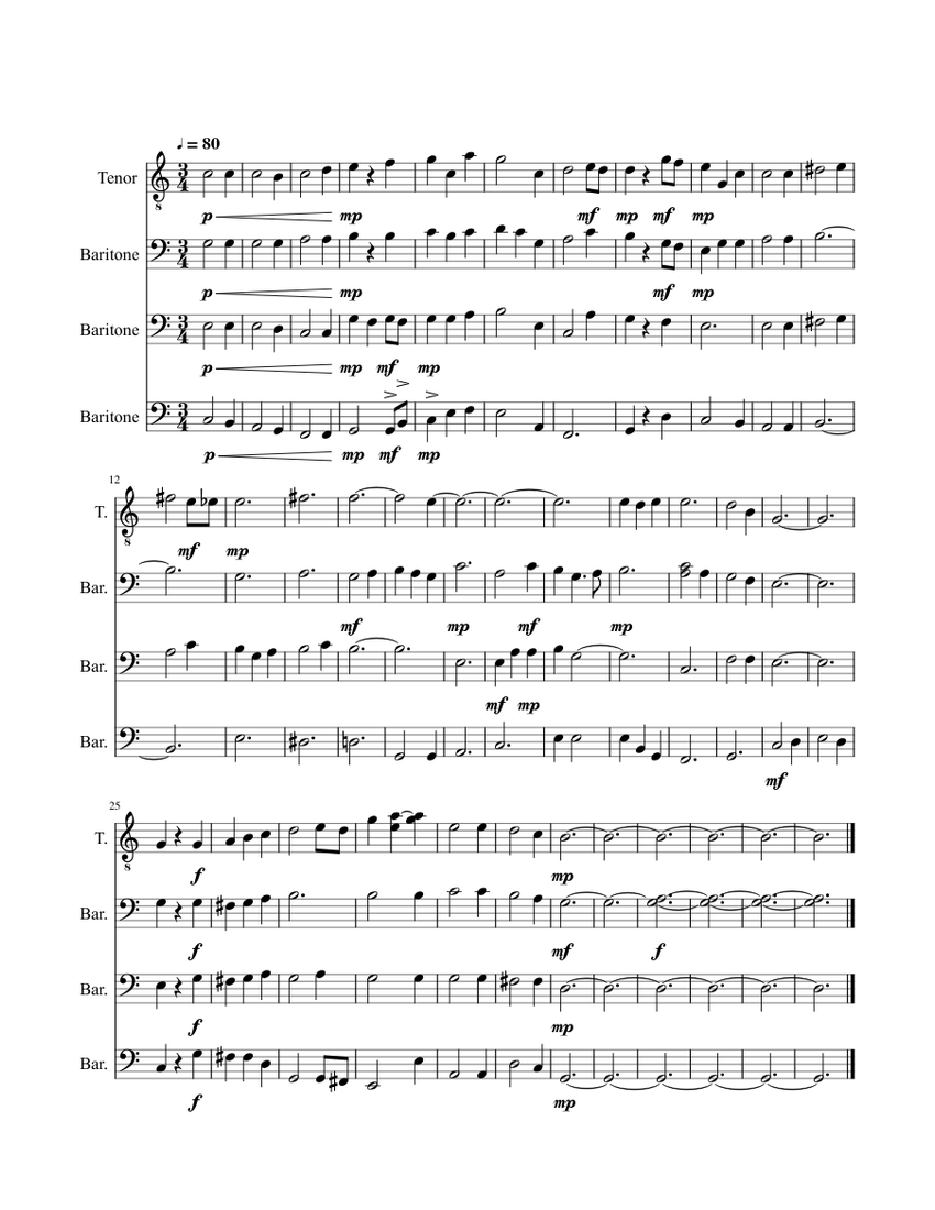 Let There Be Peace On Earth Sheet Music for Tenor, Baritone (Choral ...