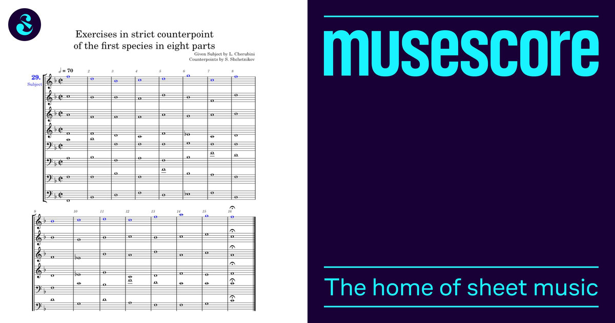 Exercises in strict counterpoint of the first species in eight parts ...
