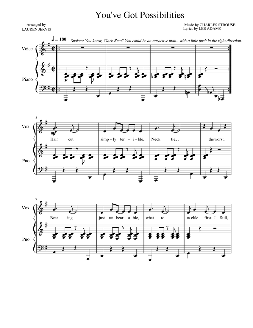 You've Got Possibilities Sheet Music for Piano (Solo) | MuseScore.com