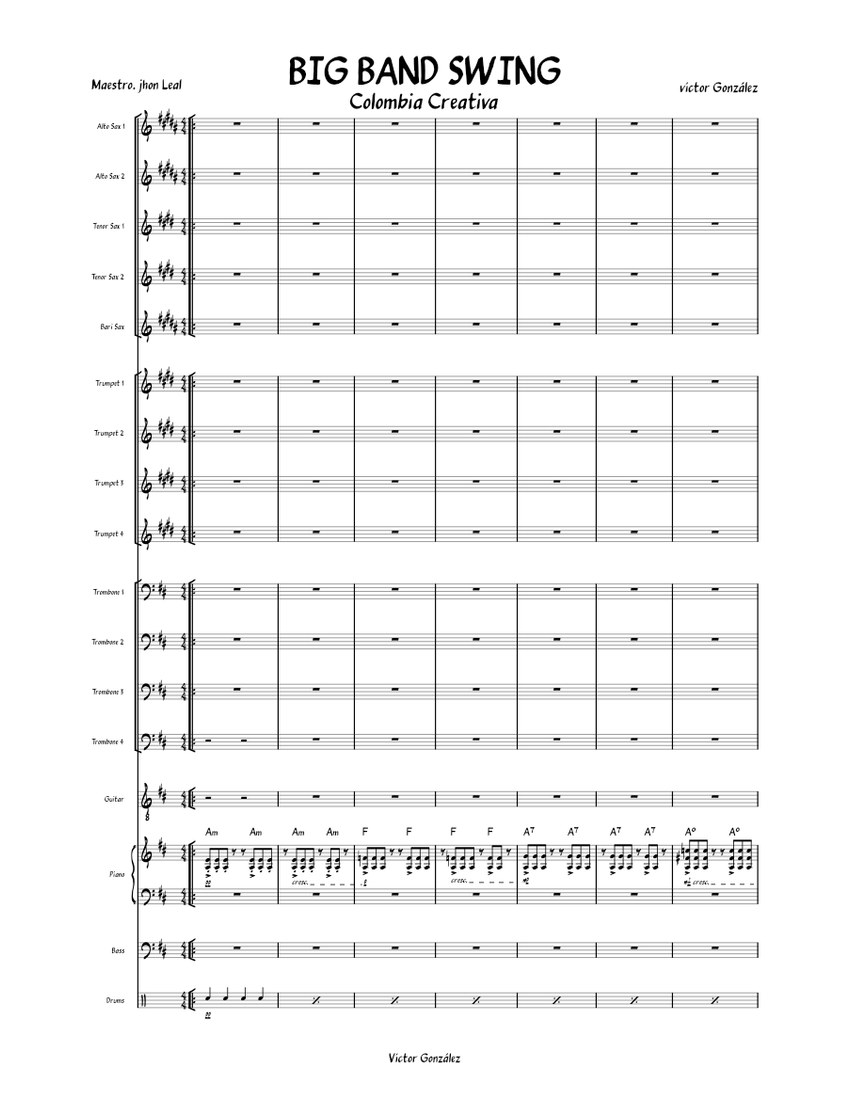 BIG BAND SWING Sheet Music for Piano, Trombone, Saxophone alto, Saxophone tenor & more ...