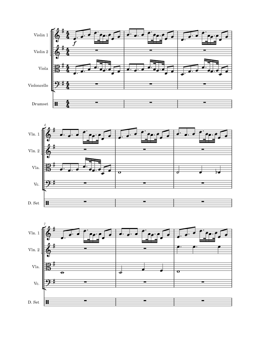 jfdsnj - gwape Sheet music for Violin, Viola, Cello, Drum group (Mixed Quintet) | Musescore.com