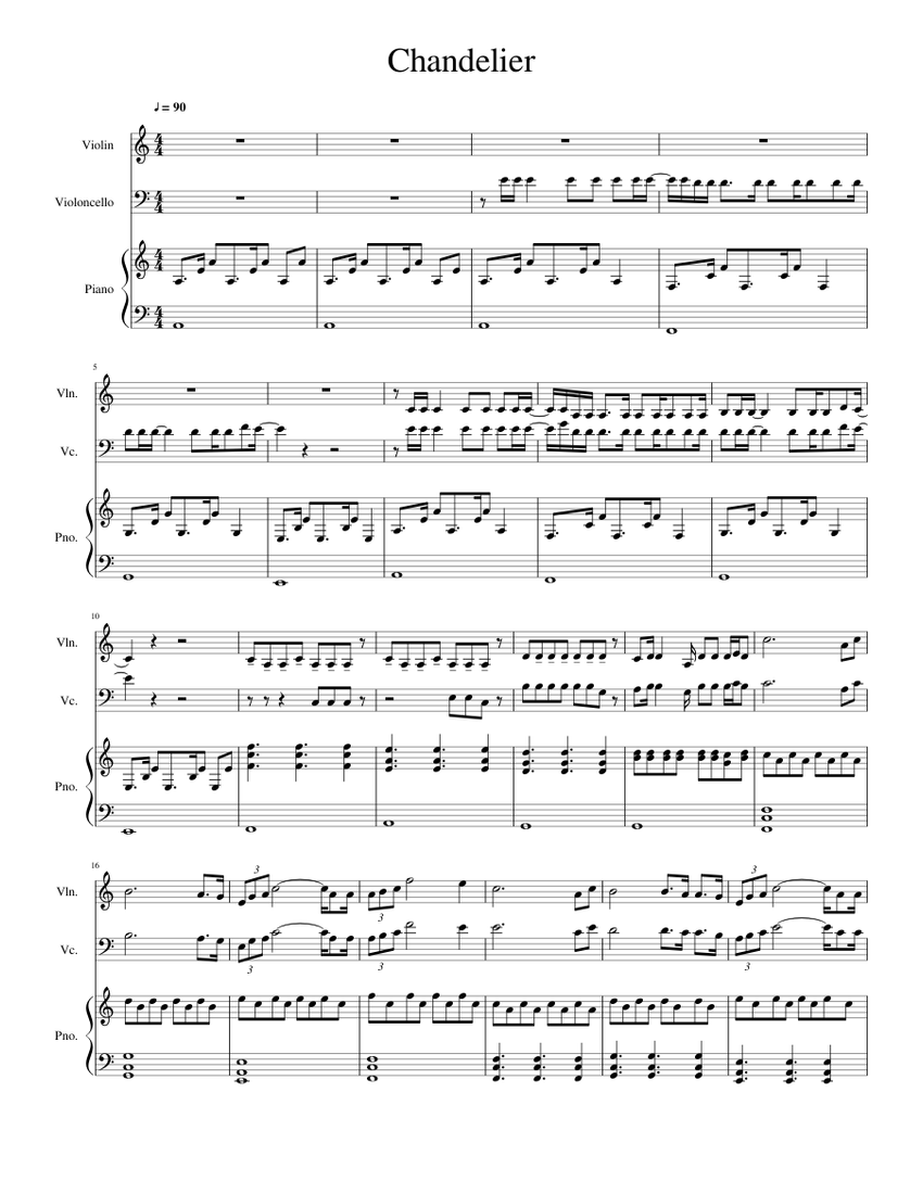 sia chandelier string quartet