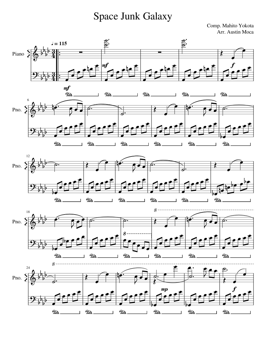 Space Junk Galaxy Sheet music for Piano (Solo) | Musescore.com
