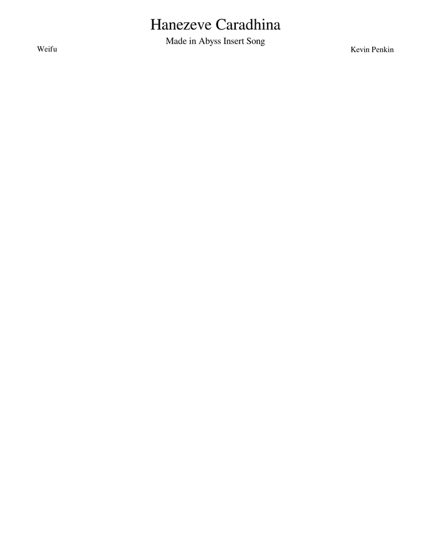 Hanezeve Caradhina - Kevin Penkin (arr. Weifu) Sheet music for Trombone, Tuba, Flute, Oboe ...