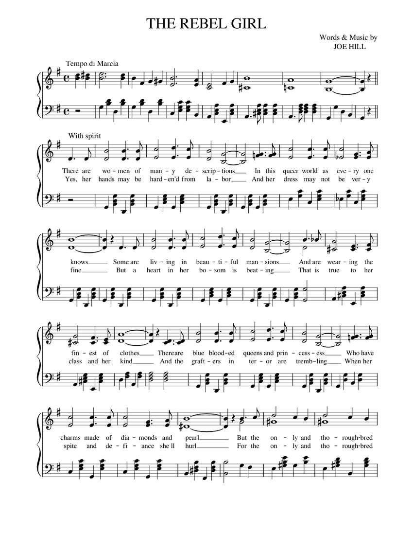 The Rebel Girl Sheet music for Piano (Solo) | Musescore.com