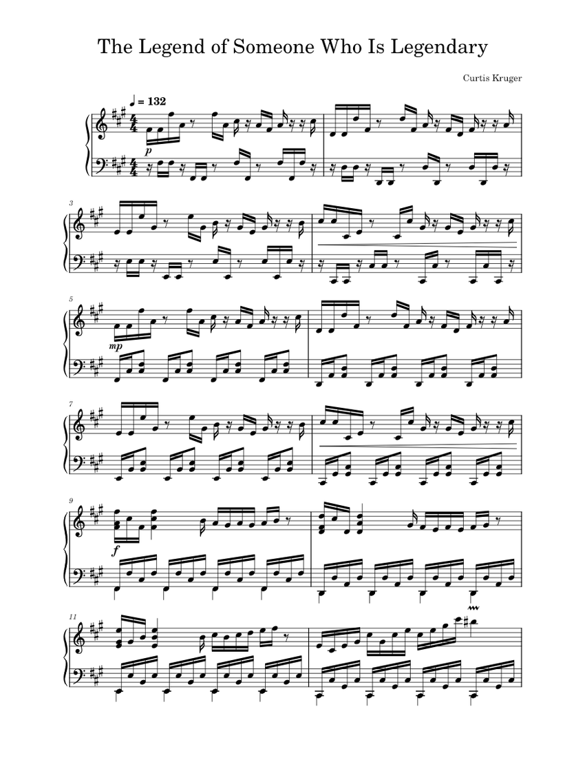 The Legend of Someone Who Is Legendary Sheet music for Piano (Solo ...