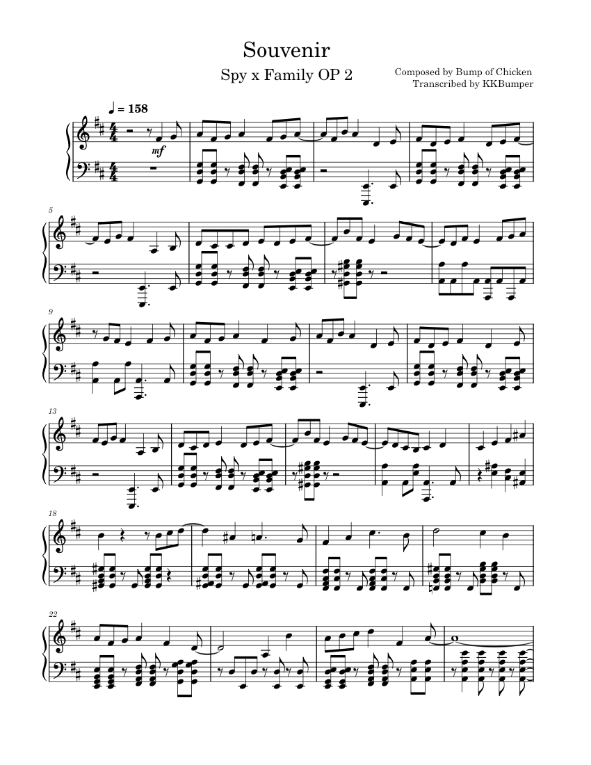 Souvenir - piano tutorial