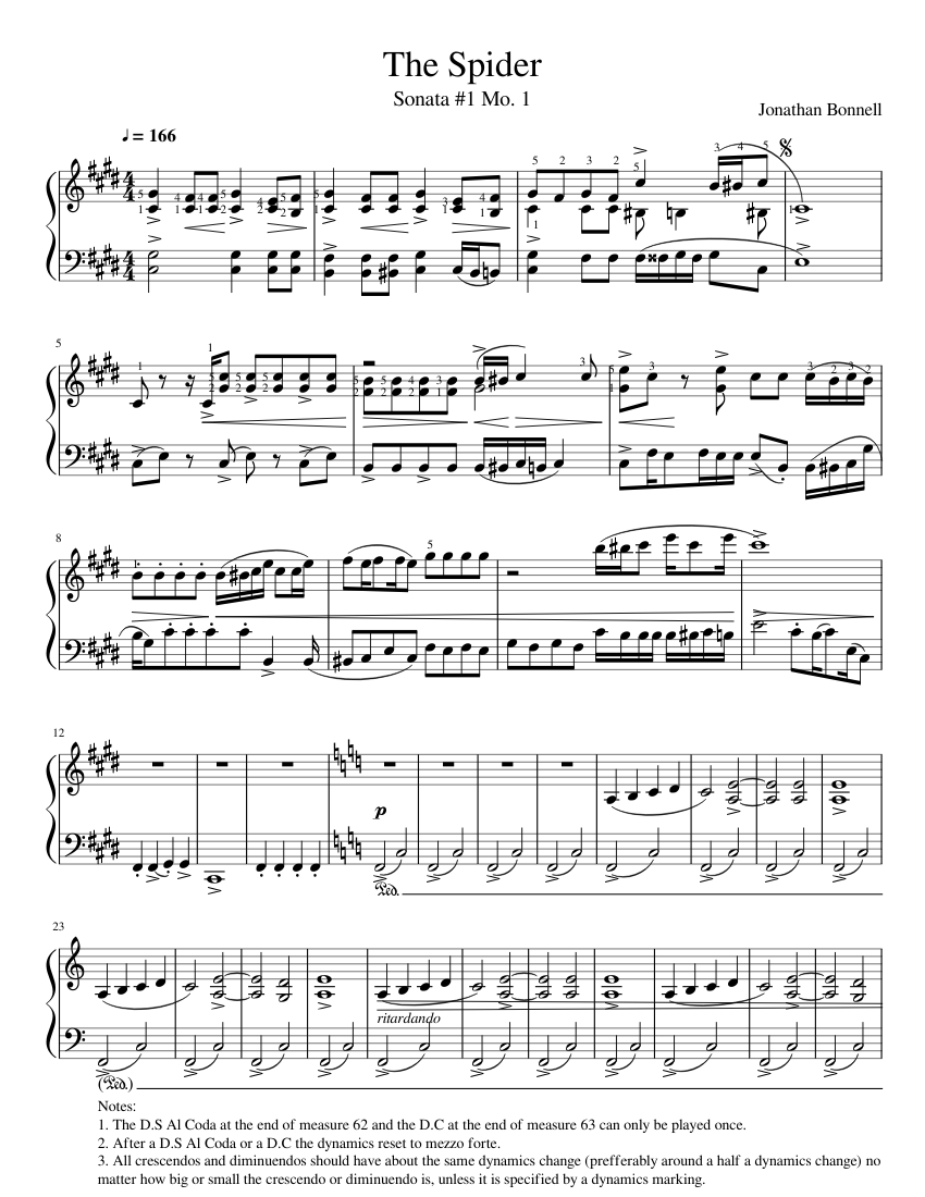 The Spider Sheet music for Piano (Solo) | Musescore.com
