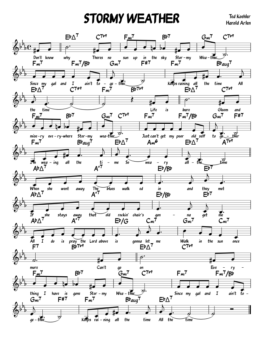 Stormy Weather Sheet music for Piano (Solo) Easy | Musescore.com