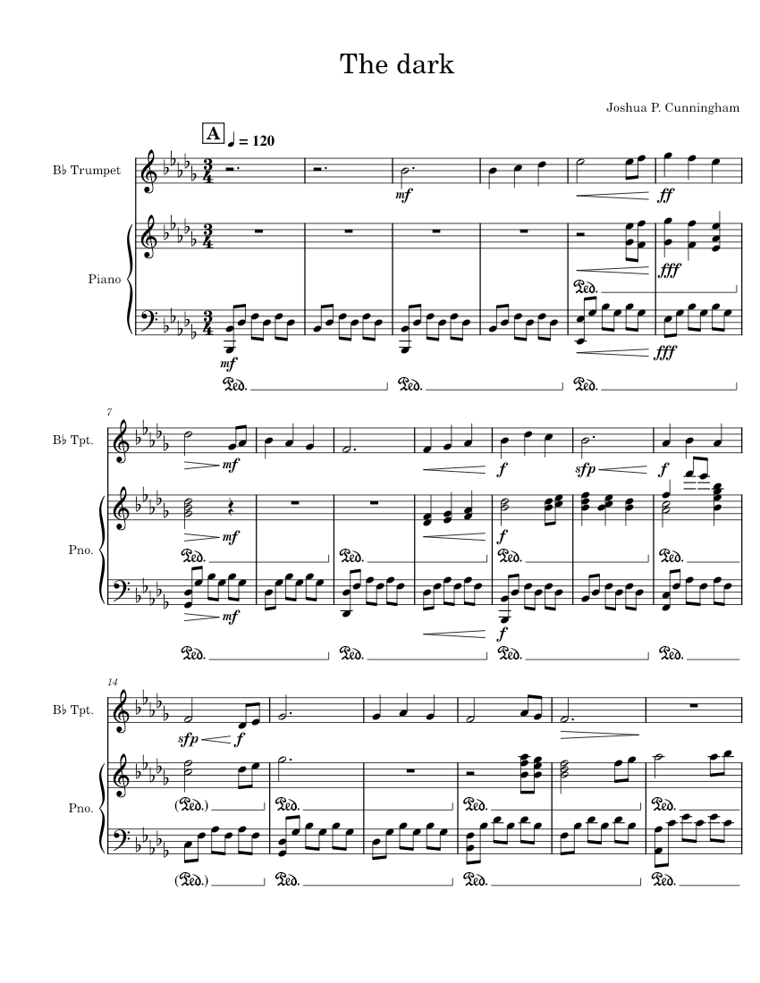 The Dark - Joshua P. Cunningham Sheet music for Piano, Trumpet in b ...