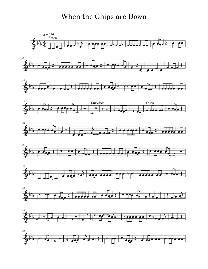 When the Chips are Down - Maddie's V Sheet music for Piano (Solo ...