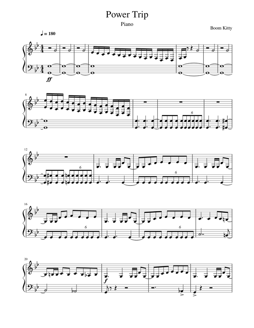 Power Trip Sheet music for Piano (Solo) | Musescore.com