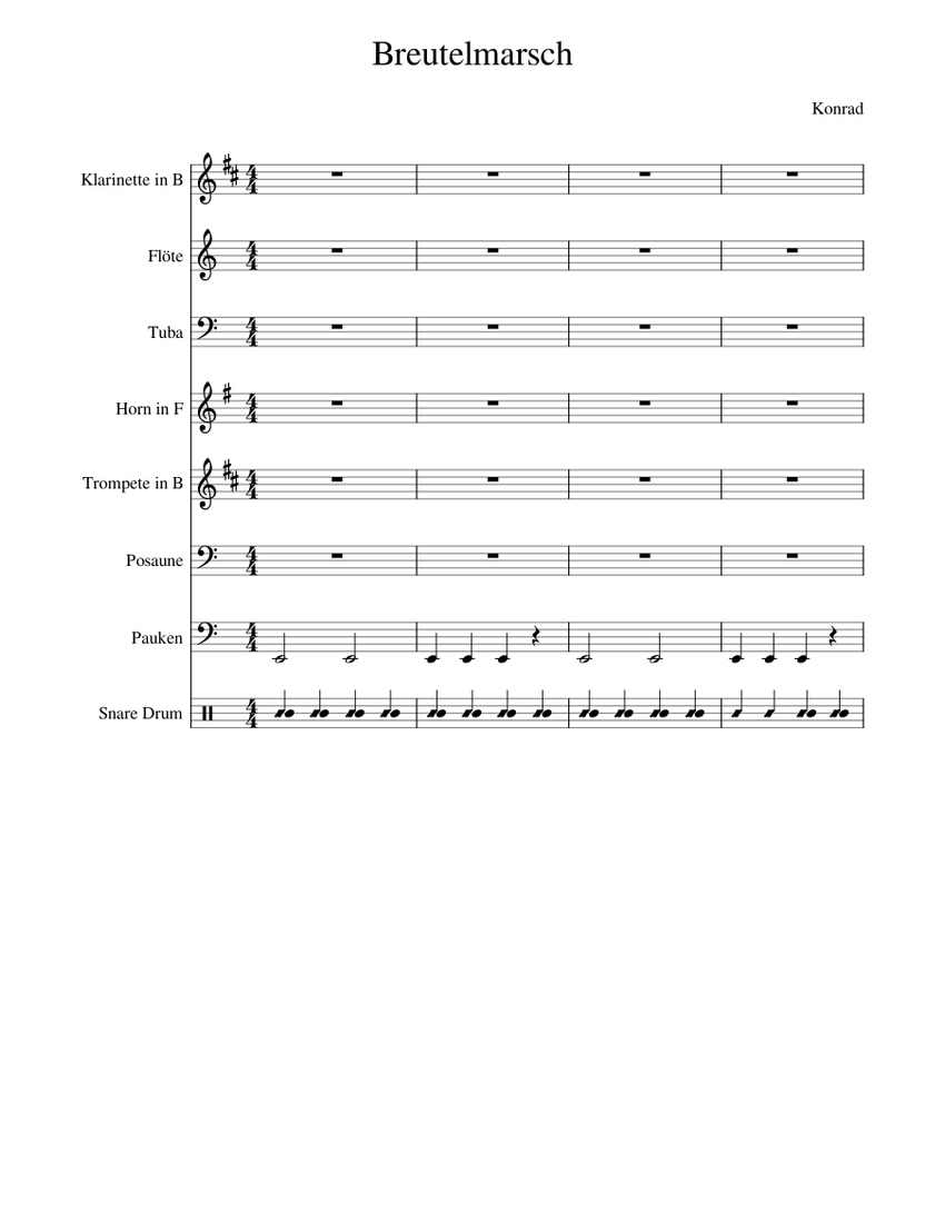Marsch Sheet music for Trombone, Tuba, Flute, Clarinet in b-flat & more ...