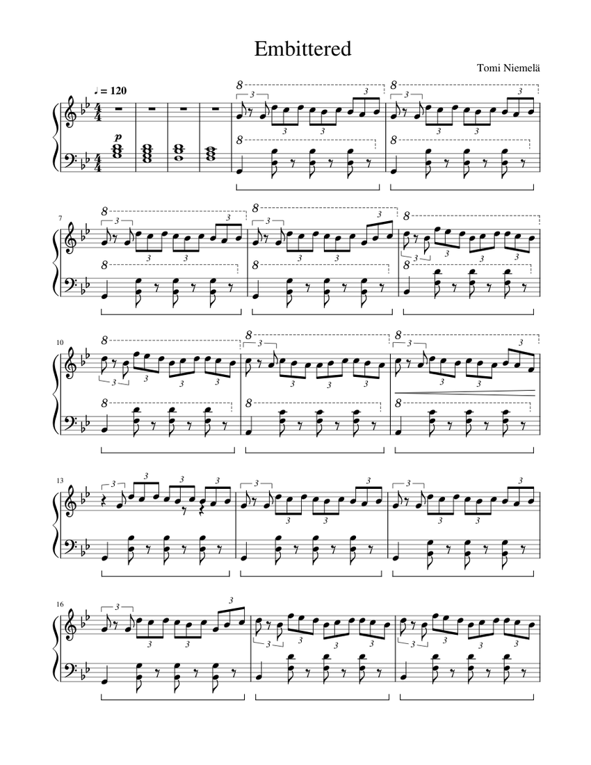 Embittered Sheet music for Piano (Solo) | Musescore.com