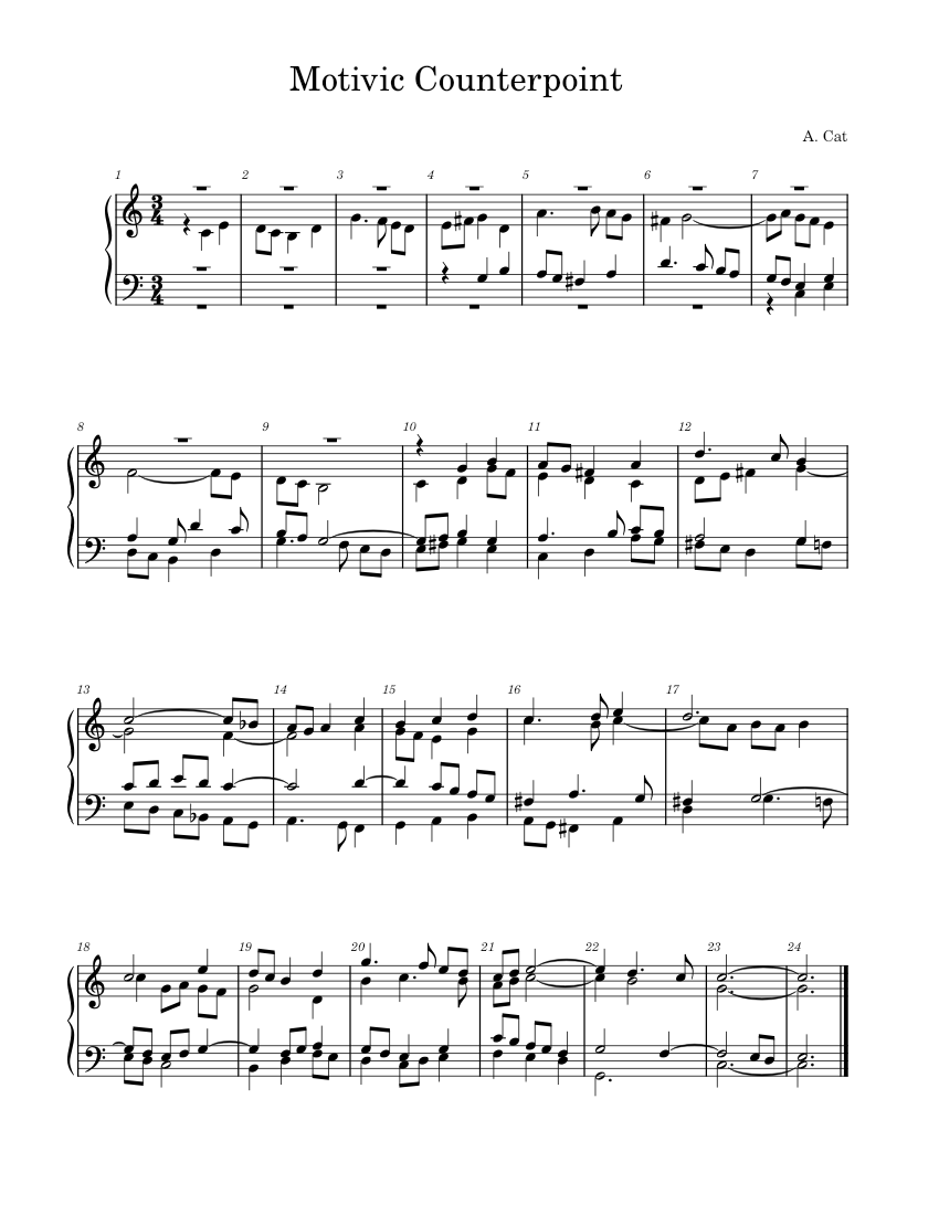Motivic Counterpoint Exercise Sheet music for Organ (Solo) | Musescore.com