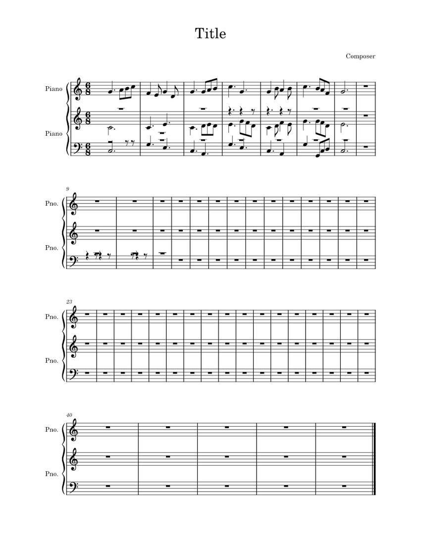 Perotin Sheet Music for Piano (Piano Duo) | MuseScore.com