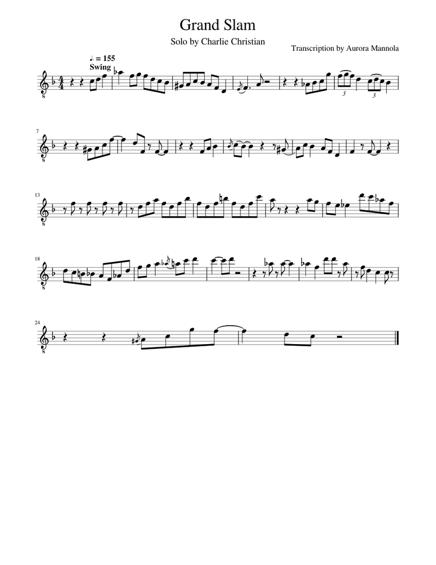 Grand_Slam Sheet music for Guitar (Solo) | Musescore.com