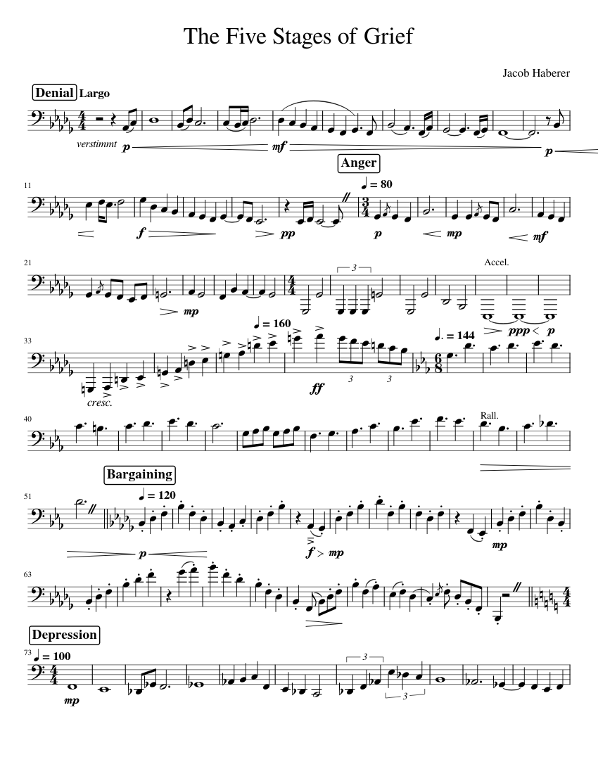 The_Five_Stages_of_Grief Sheet Music for Euphonium (Solo) | MuseScore.com