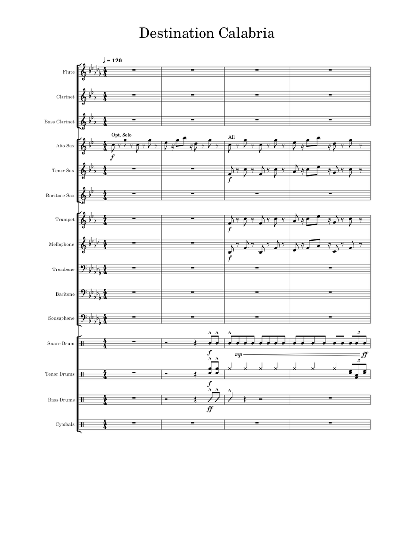 Destination calabria – Alex Gaudino Sheet Music for Trombone, Flute ...