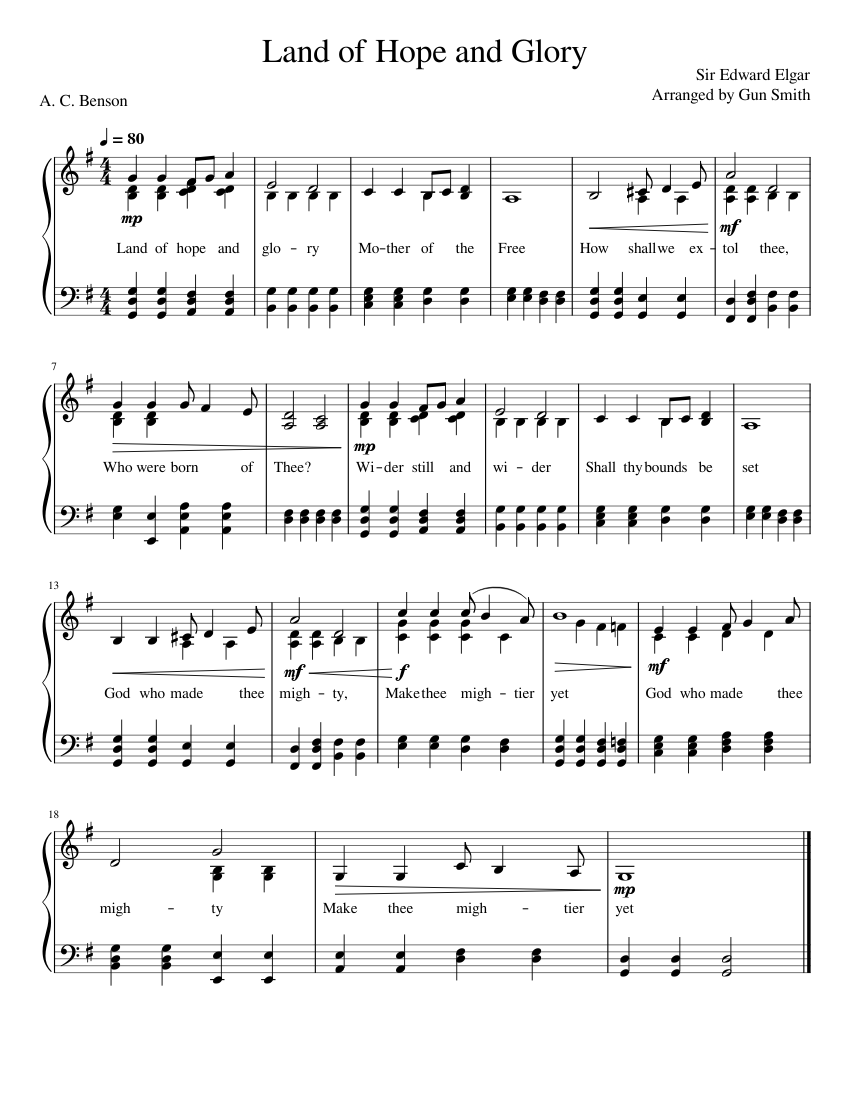 Pomp and Circumstance March No.1 in D major, Opus 39 (Land of Hope and ...