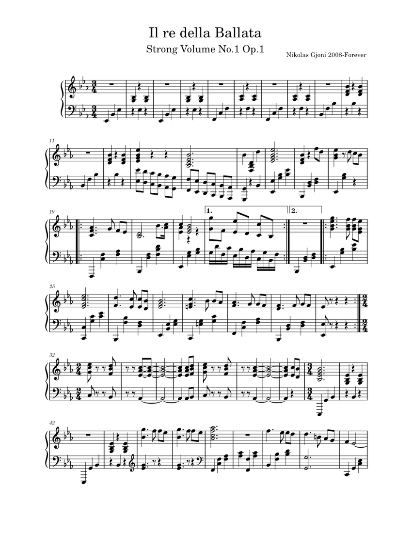 Il_re_della_Ballata Sheet music for Piano (Solo) | Musescore.com