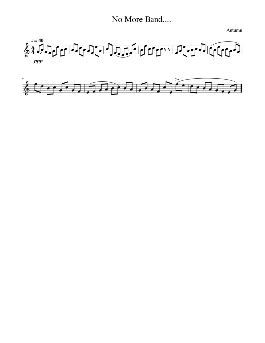 No More Band.... Sheet music for Flute (Solo) | Musescore.com