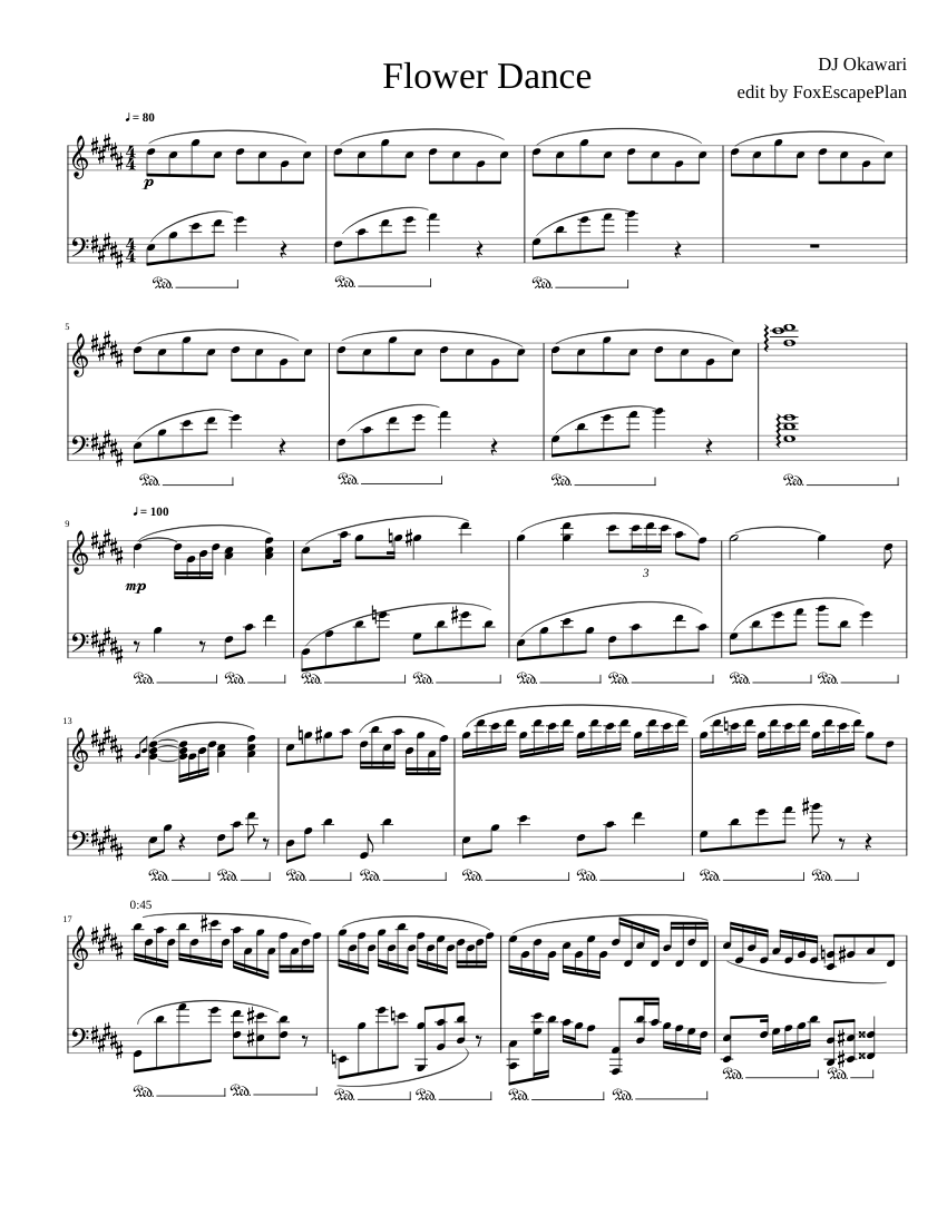 Flower Dance Sheet Music for Piano (Solo) | MuseScore.com