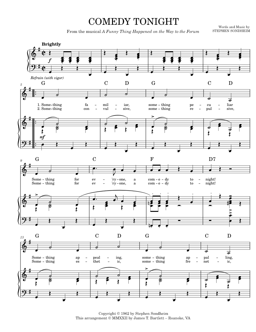 Comedy Tonight Sheet music for Piano, French horn (Solo) | Musescore.com