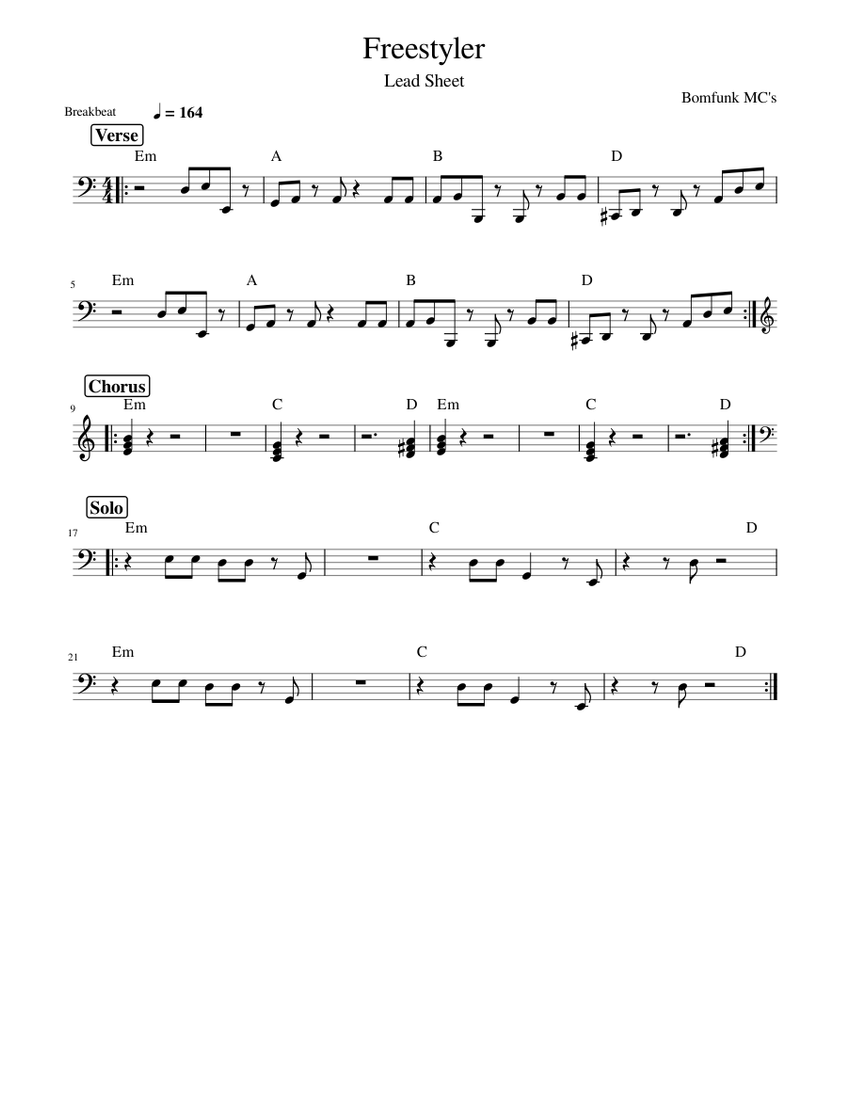 Freestyler - Bomfunk MC's - piano tutorial