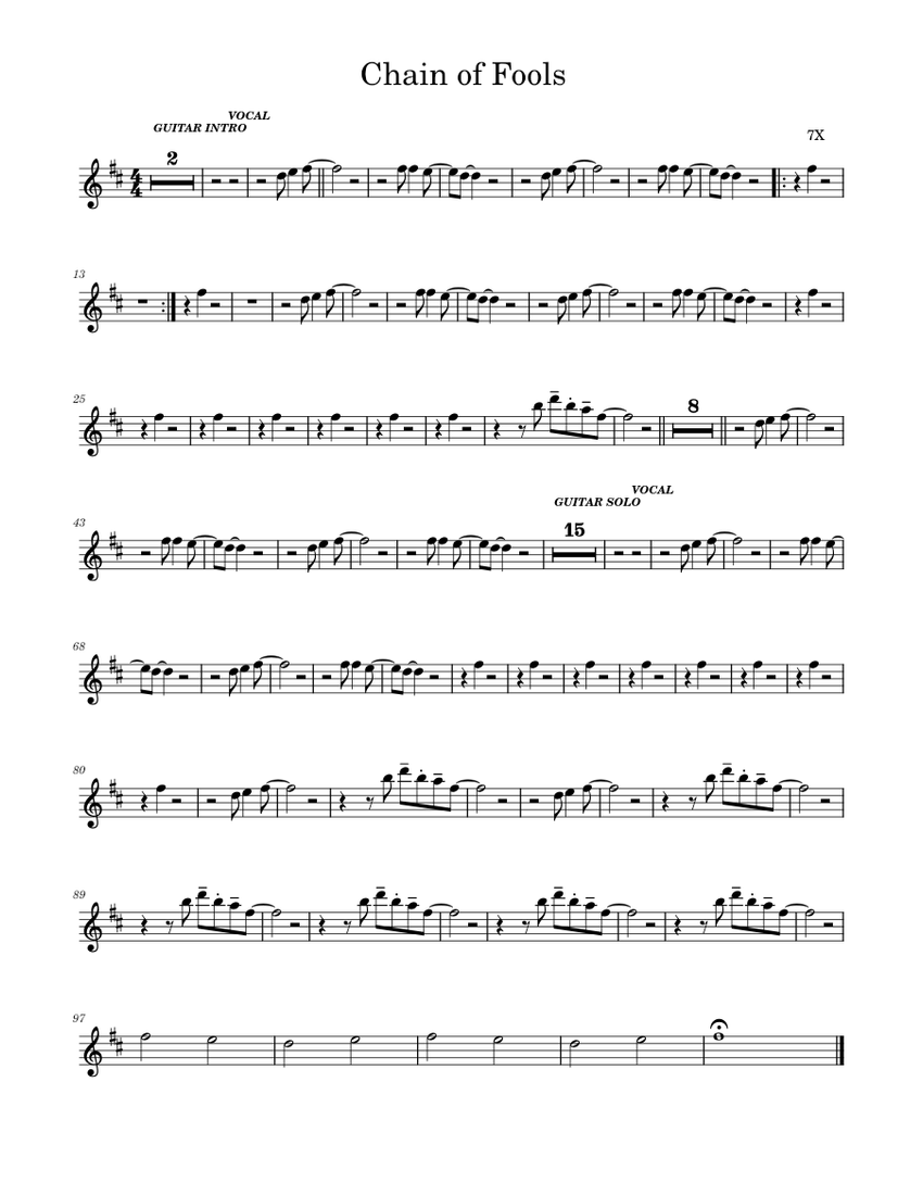 Chain of fools – Aretha Franklin Chain of Fools Sheet music for ...