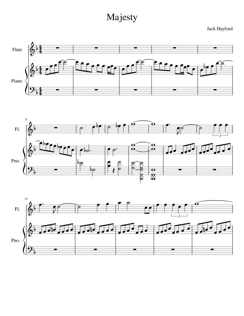 Majesty Sheet Music for Piano, Flute (Solo) | MuseScore.com