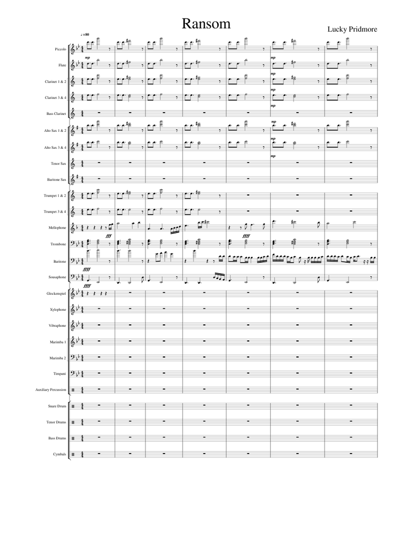 Ransom Sheet music for Trombone, Tuba, Flute piccolo, Flute & more ...