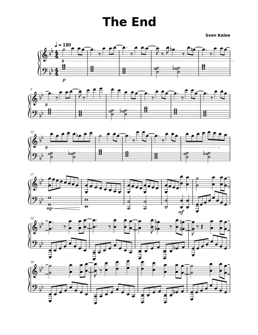 The End Sheet music for Piano (Solo) | Musescore.com