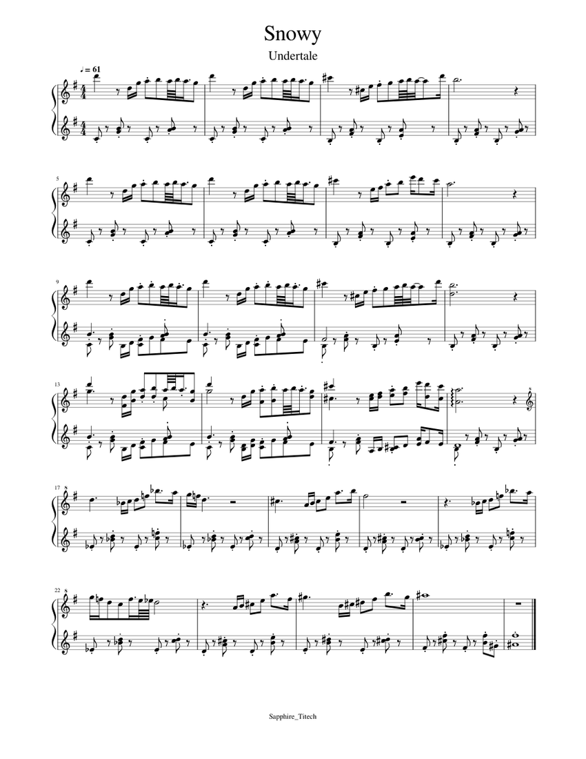 Snowy Sheet music for Piano (Solo) | Musescore.com