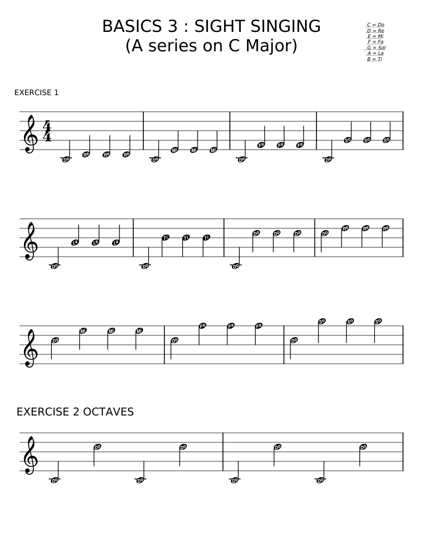 BASICS 3 SIGHT SINGING Sheet music for Piano (Solo) Easy | Musescore.com