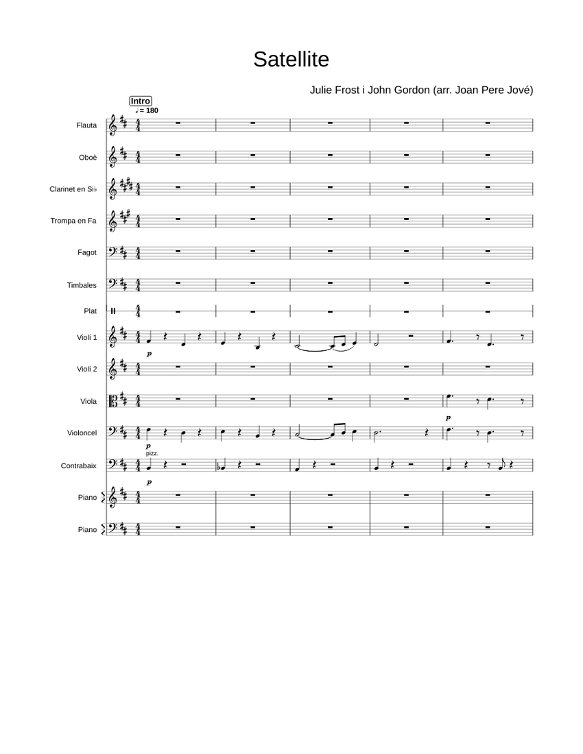 Satellite - Eurovision Song Contest 2010 (Chamber Orchestra) Sheet ...