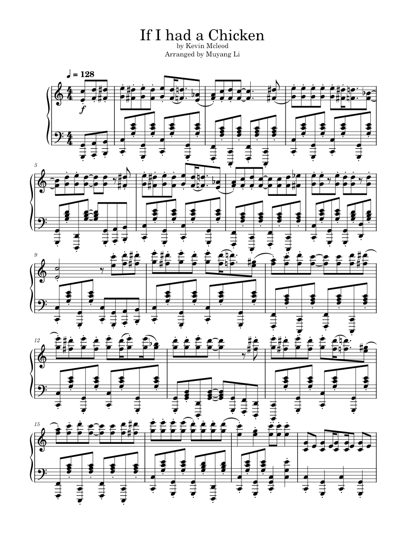 If i had a chicken – Kevin MacLeod If I had a chicken Sheet Music for ...