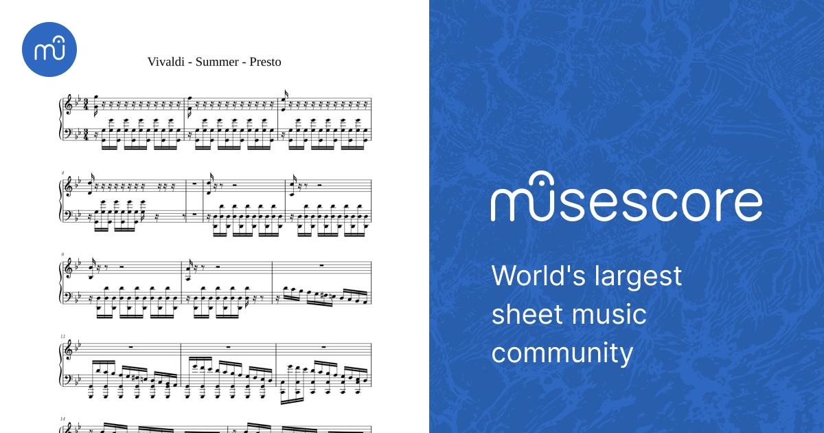 Vivaldi - Summer - Piano 5 Sheet music for Piano (Solo) | Musescore.com