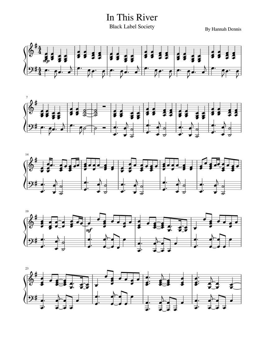 In This River Black Label Society Sheet Music For Piano Solo in-this-river-black-label-society-sheet-music-for-piano-solo