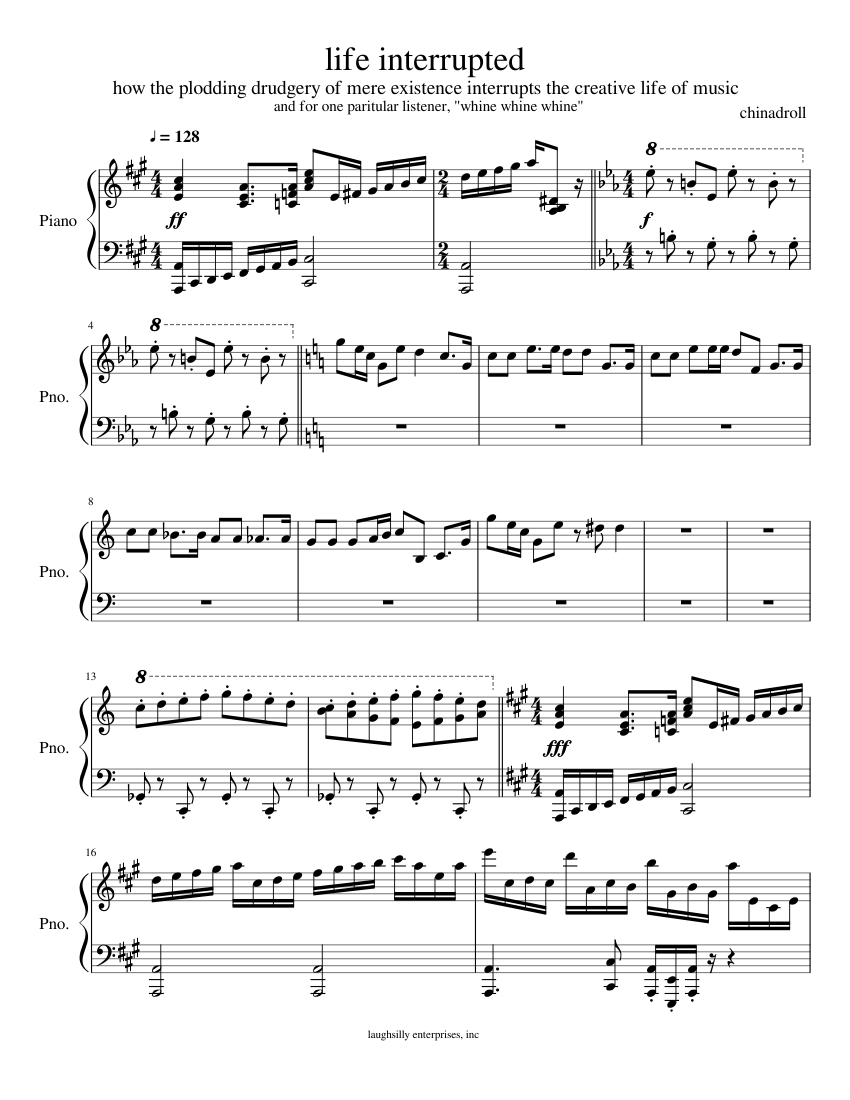 life interrupted Sheet music for Piano (Solo) | Musescore.com