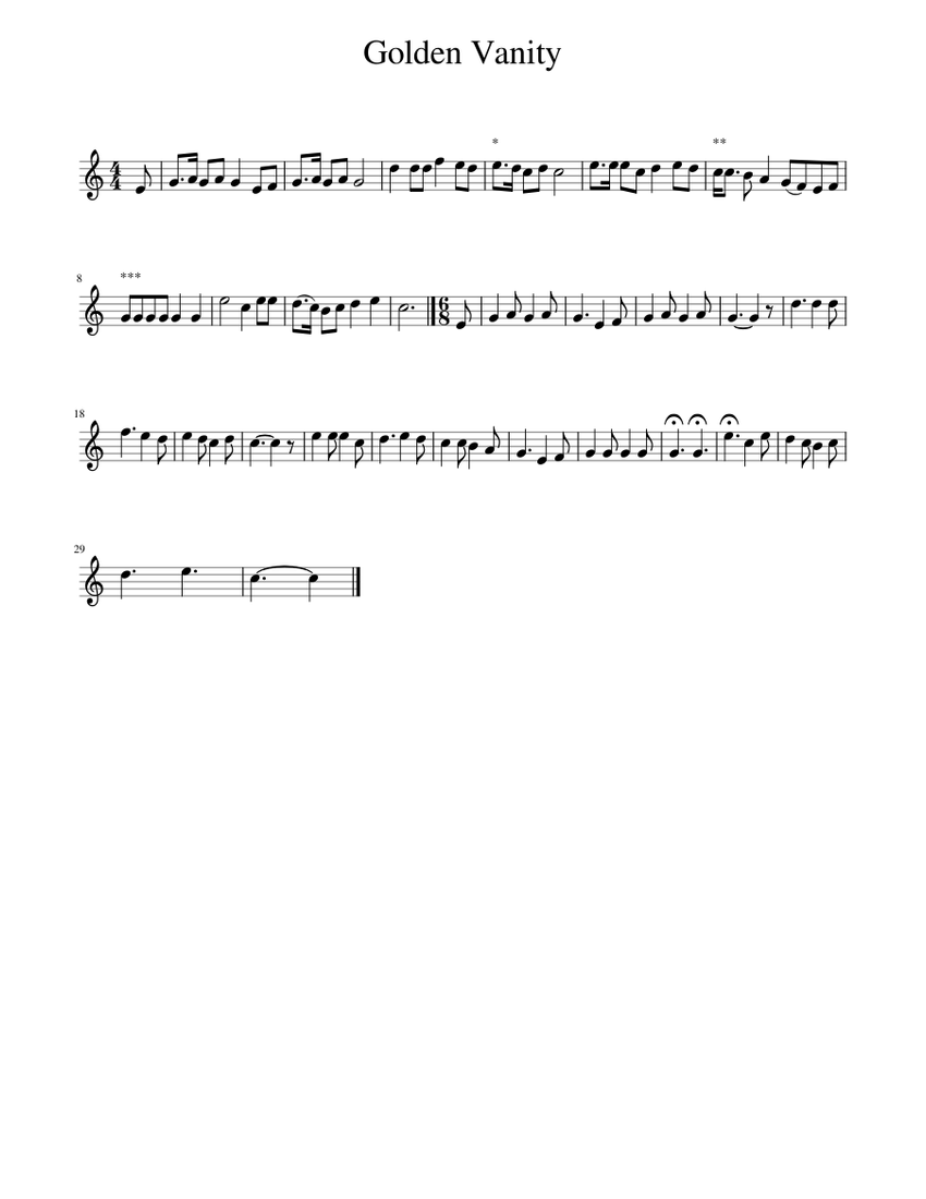 Golden Vanity Sheet music for Piano (Solo) Easy | Musescore.com