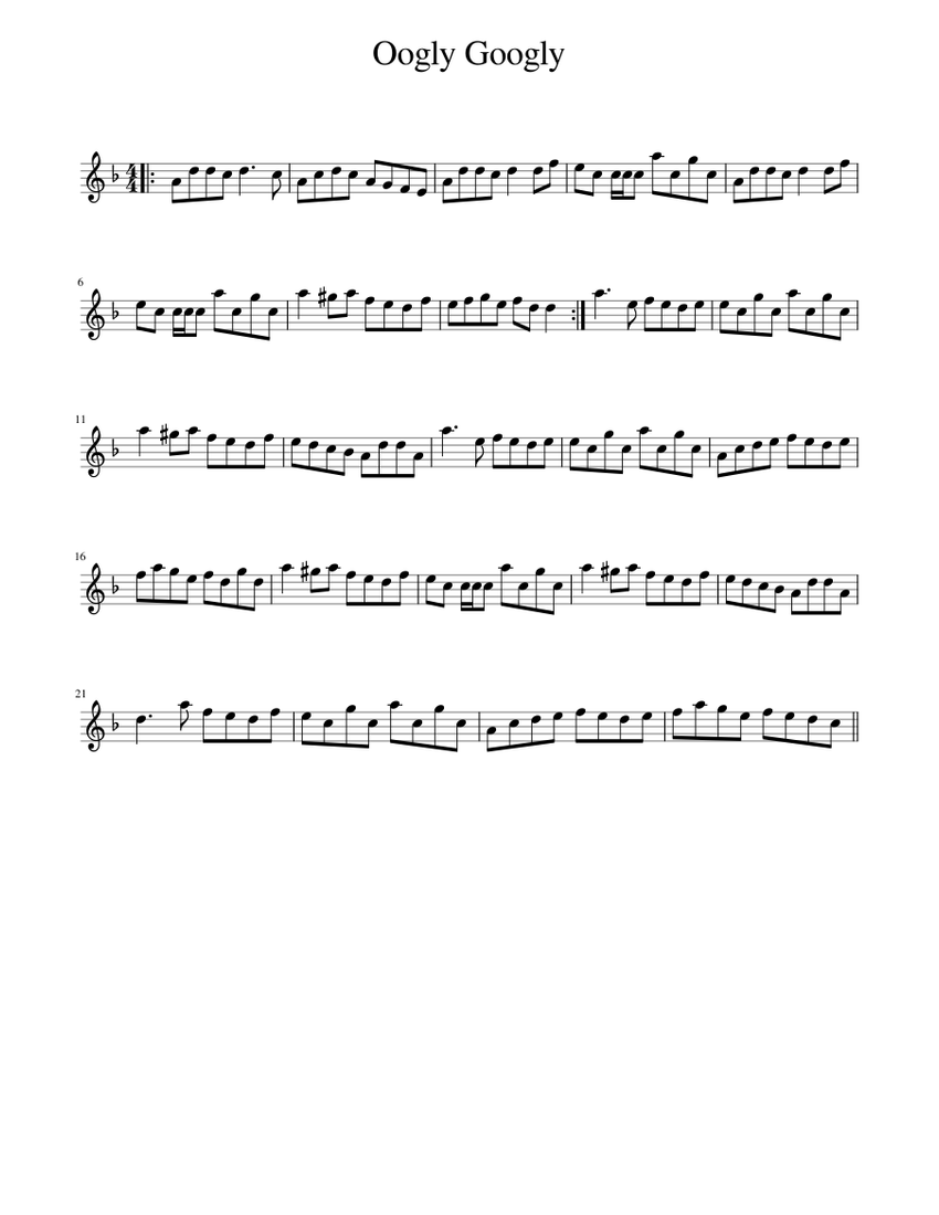 Oogly Googly Sheet music for Piano (Solo) Easy | Musescore.com