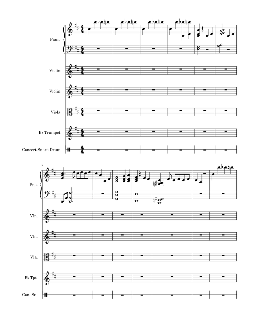Untitled-4 (school assignment) Sheet music for Piano, Trumpet in b-flat ...