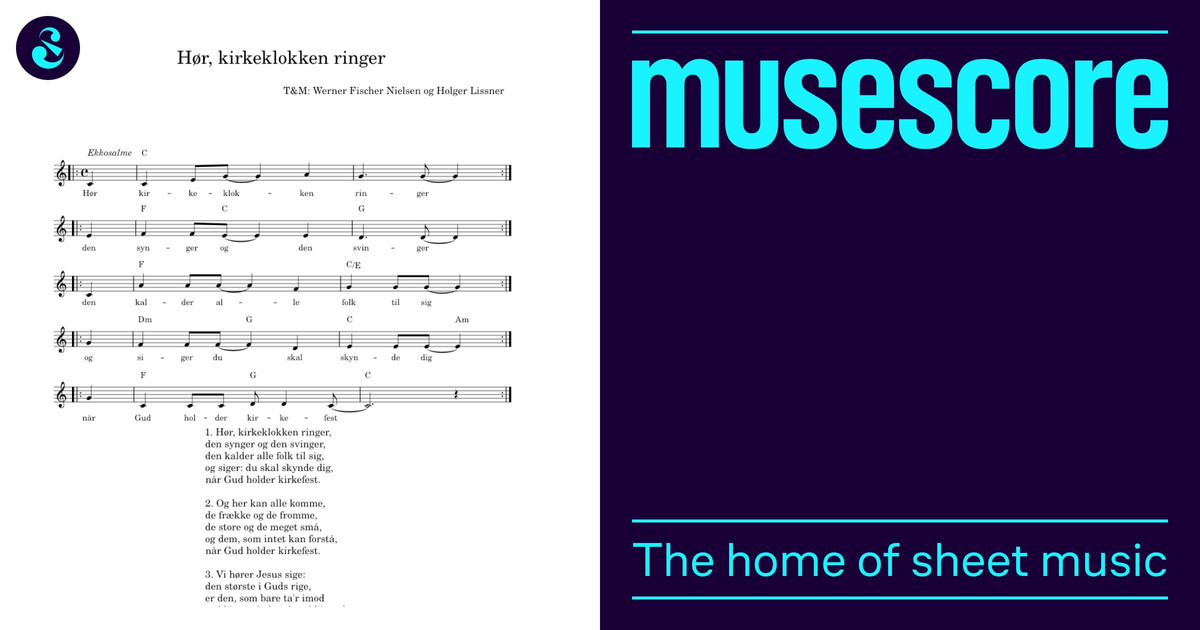 Hør, kirkeklokken ringer Sheet Music with Chords for Synthesizer (Solo ...