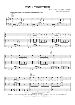 Play Official version of Come together Sheet Music by The Beatles for ...