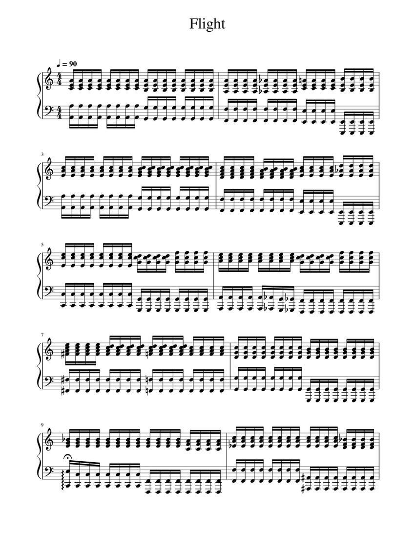 Flight - piano tutorial