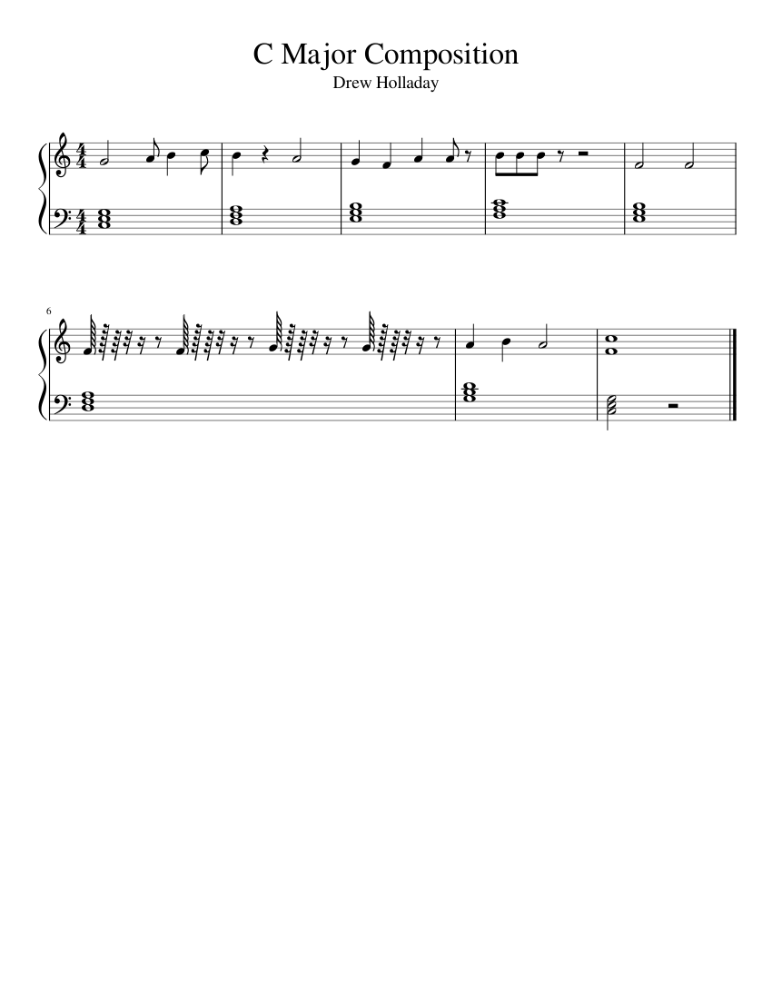 C Major Composition Sheet music for Piano (Solo) Easy | Musescore.com