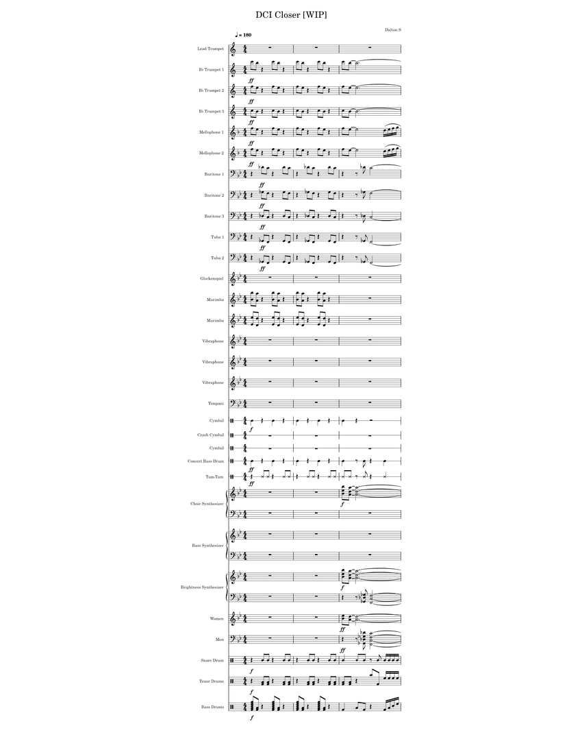 DCI Closer [WIP] Sheet Music for Tuba, Mellophone, Female, Male & more ...